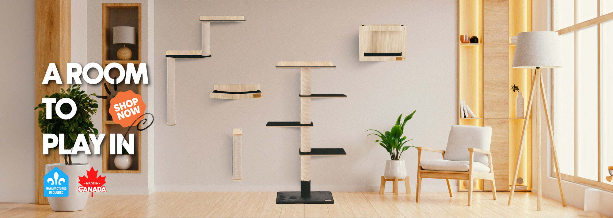 Cat tree Scratching Post and House made in Canada │ Noba Animal