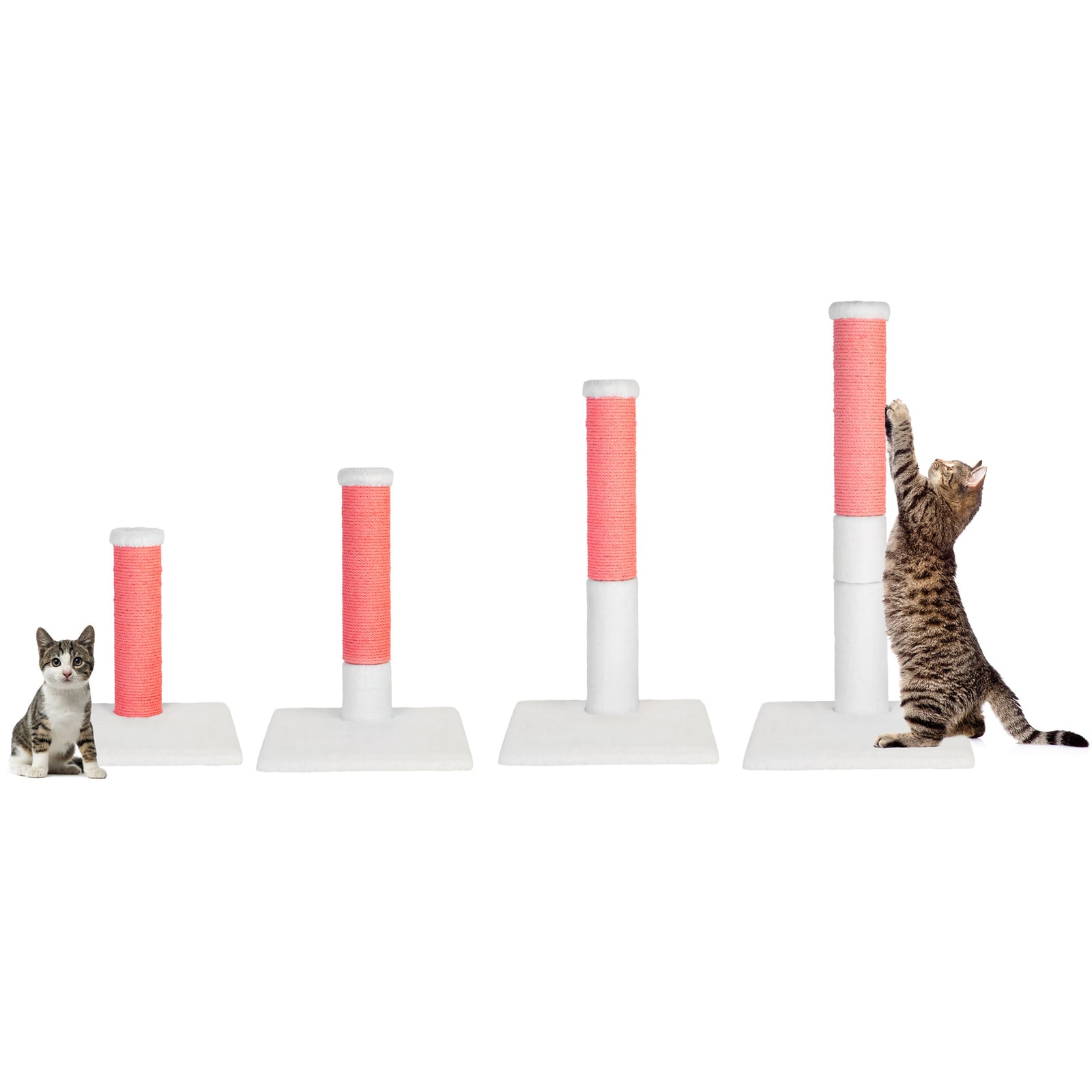 Noba Evolution 4-in-1 Scratching Post – White Faux Fur | Cat Scratcher