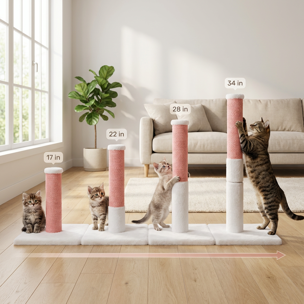 Noba Evolution 4-in-1 Scratching Post – White Faux Fur | Cat Scratcher