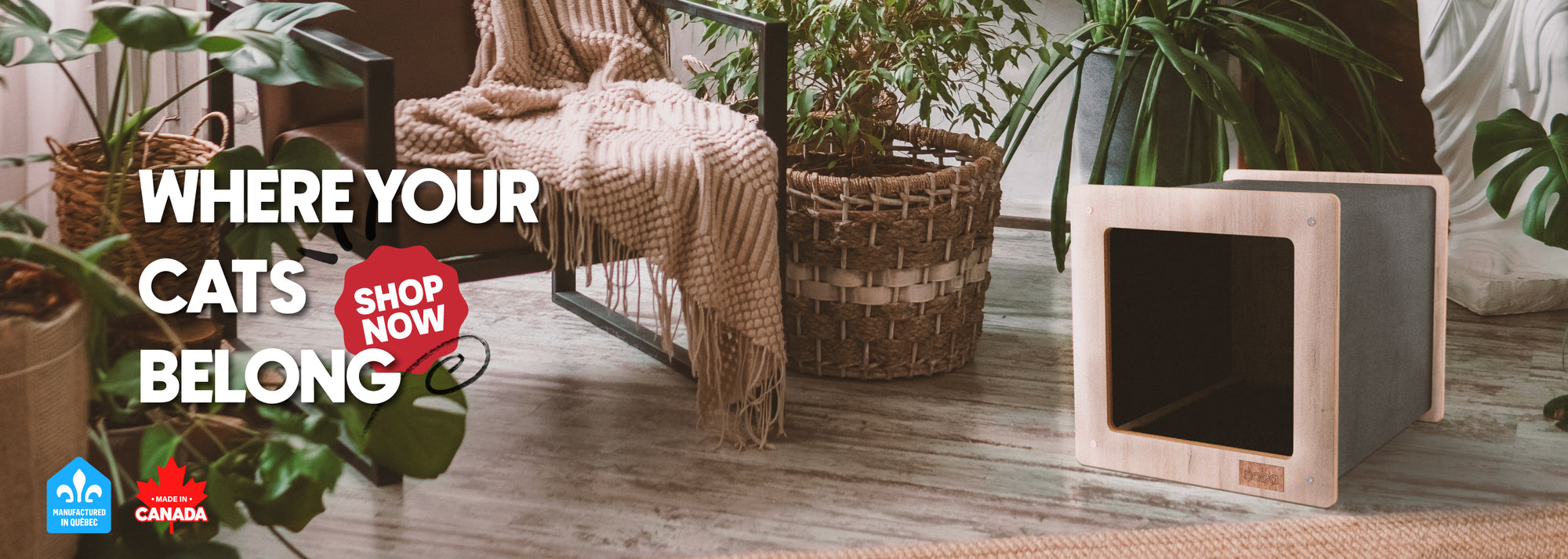 Cat tree Scratching Post and House made in Canada │ Noba Animal